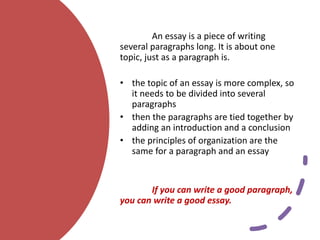 From Paragraph to Essay | PPTX