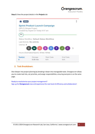 From Planning to Execution - A Complete Flow of Project Management Using Orangescrum Project ...