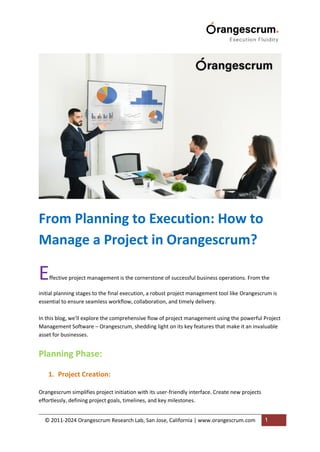 From Planning to Execution - A Complete Flow of Project Management Using Orangescrum Project ...