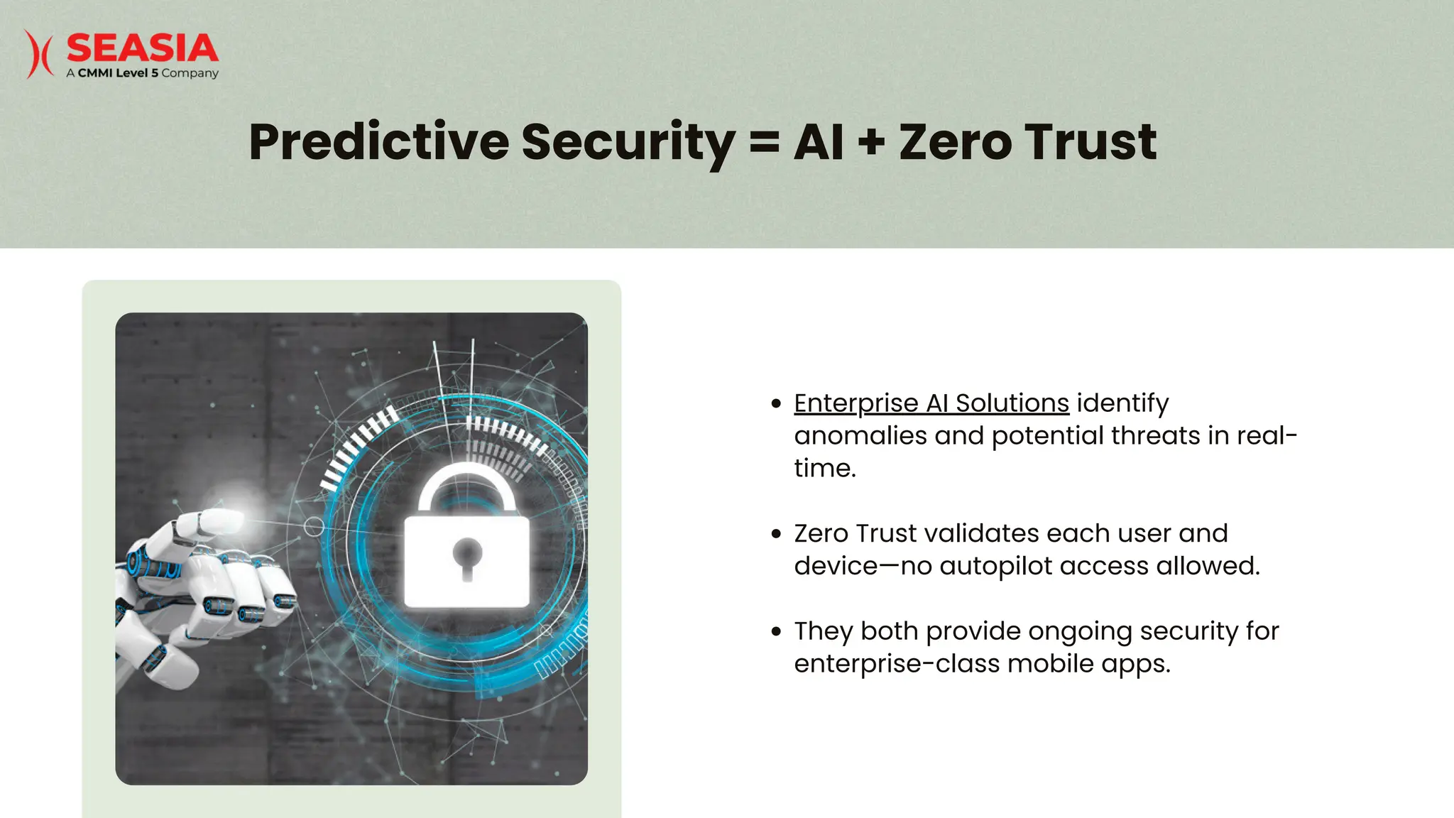 Predictive Mobile App Security with AI and Zero Trust | PPT