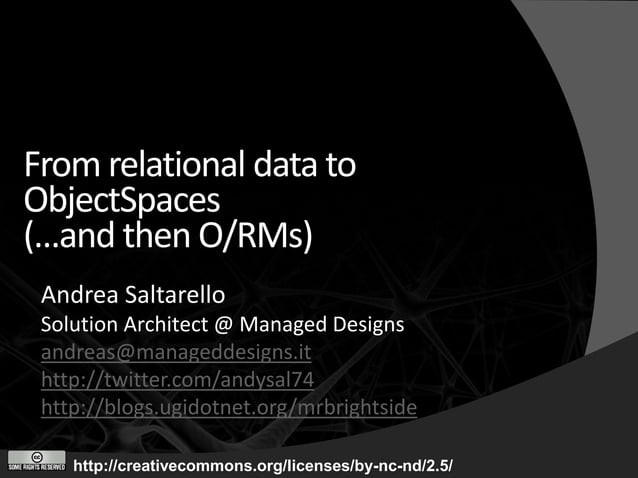 From relational data to object spaces | PPT