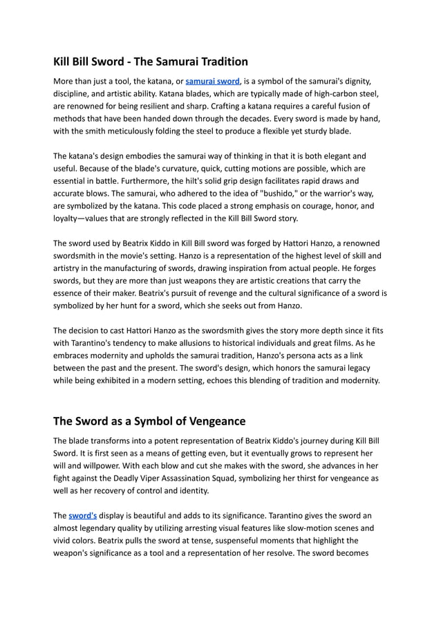 From Samurai Tradition to Modern Cinema_ The Journey of the Kill Bill ...