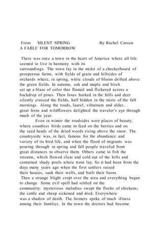 From SILENT SPRING By Rachel Carson | DOCX