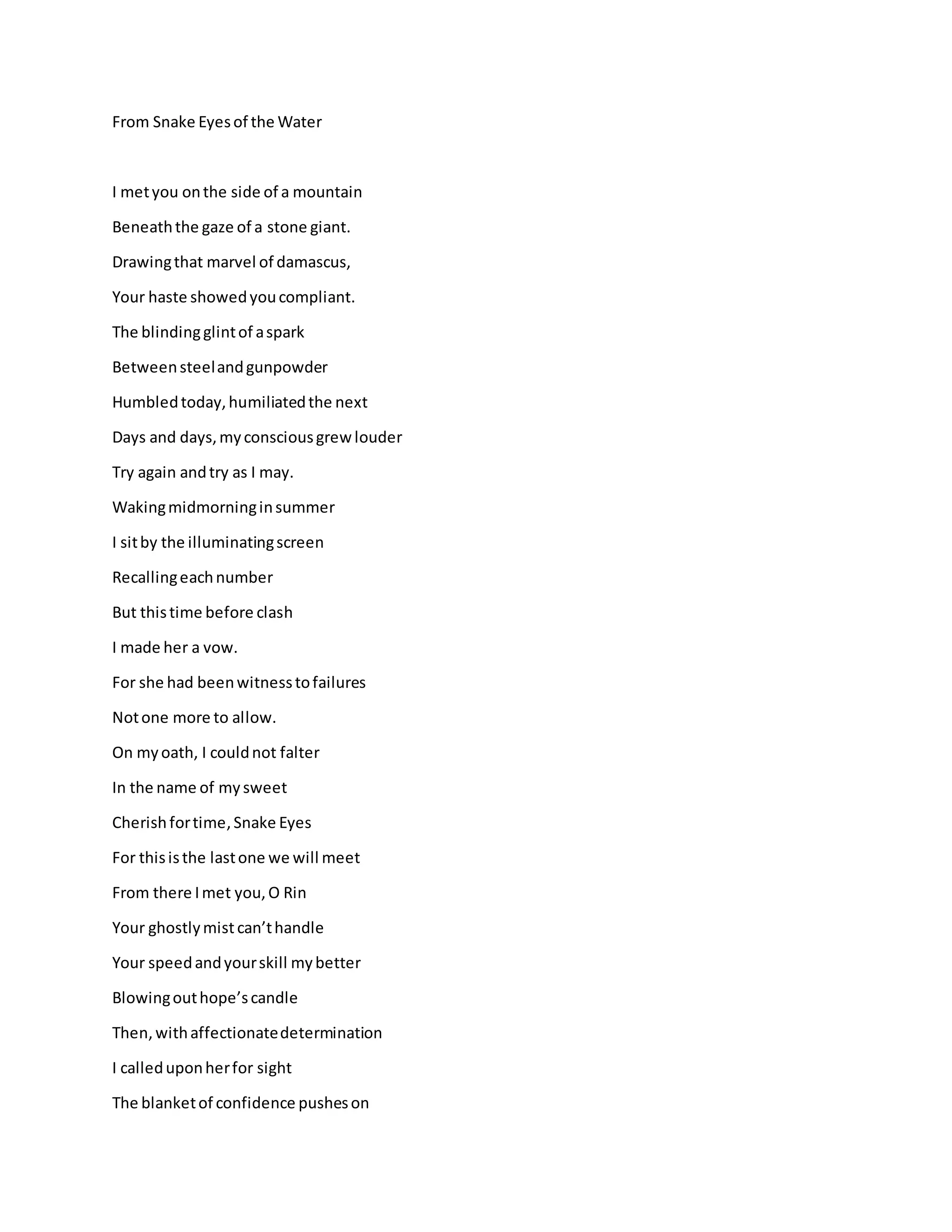 From snake eyes of the water 2 | DOCX