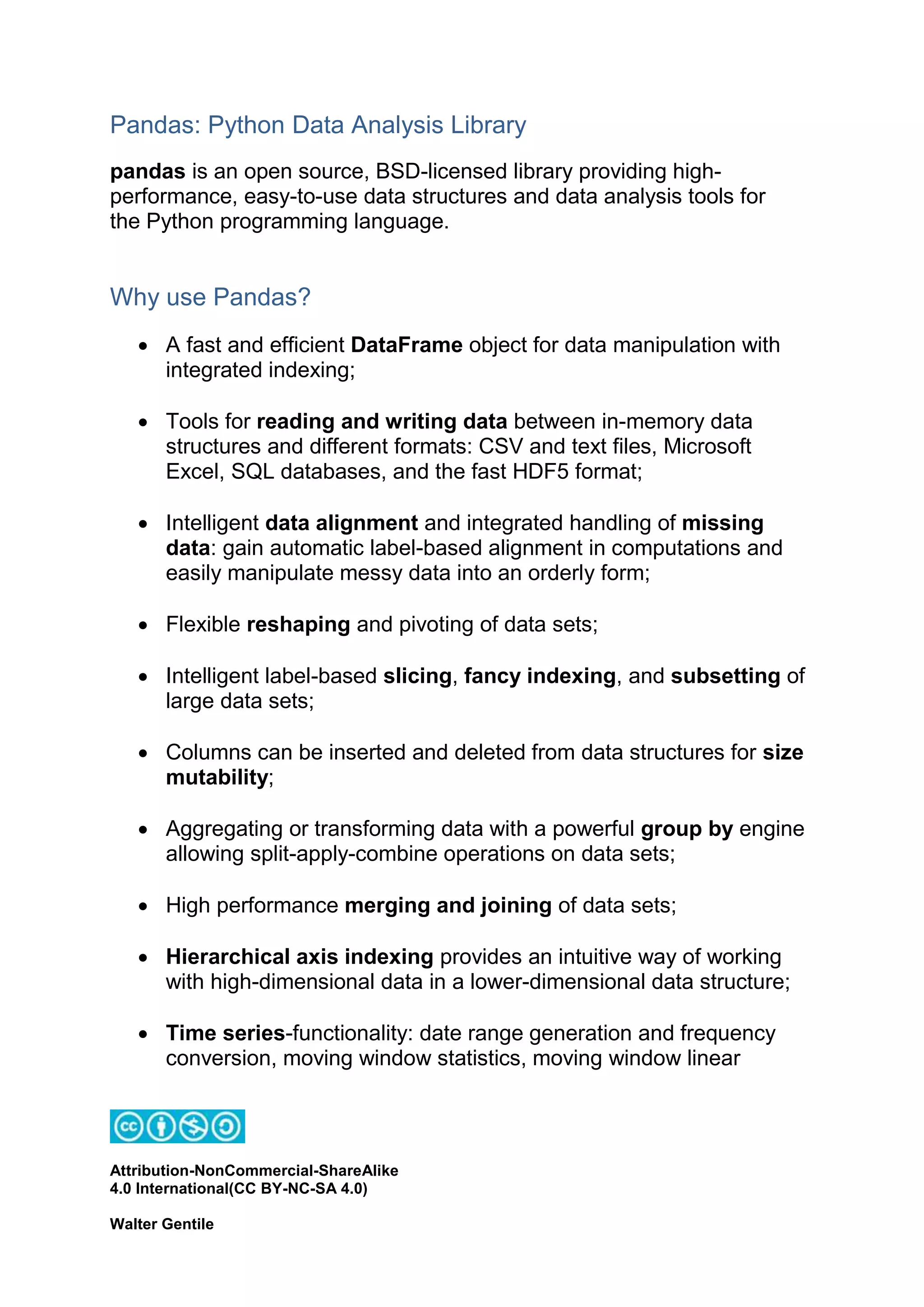 From SQL to Pandas | PDF