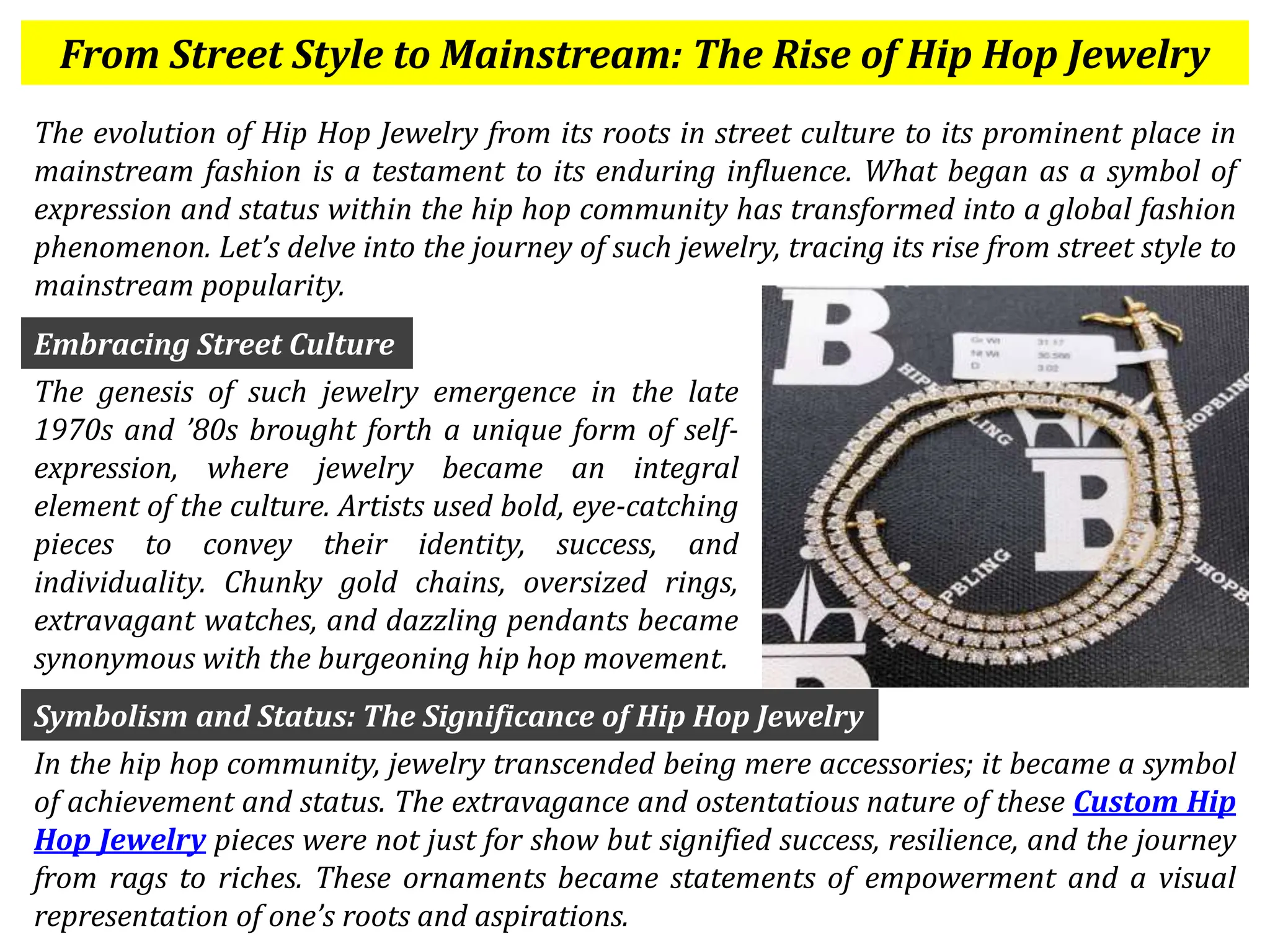 From Street Style to Mainstream: The Rise of Hip Hop Jewelry | PPT