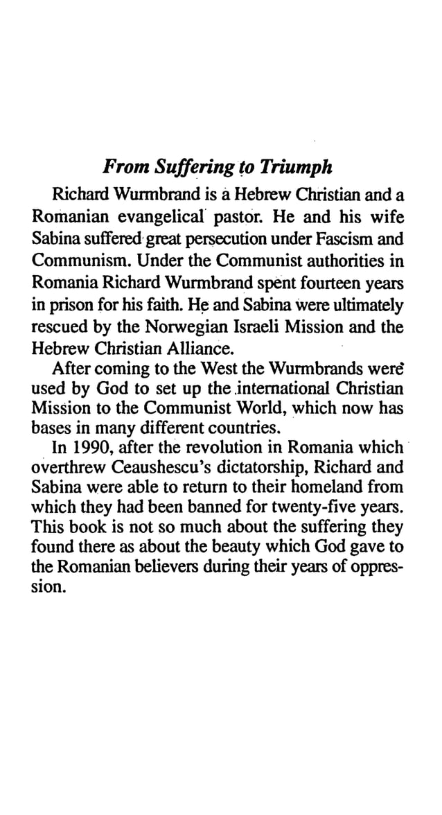 From suffering to triumph (1991) - Richard Wurmbrand | PDF ...