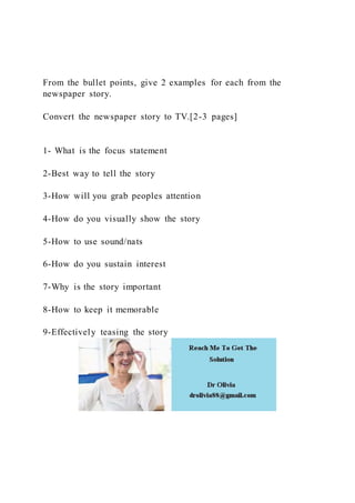 From the bullet points, give 2 examples for each from the newspa | PDF