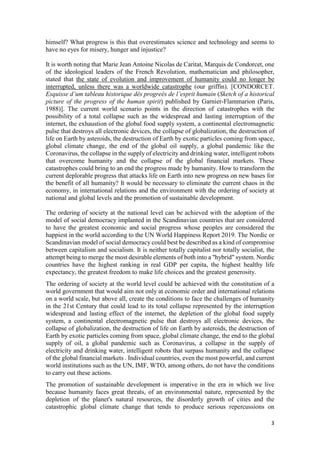 From the deplorable current progress to future progress for the benefit ...