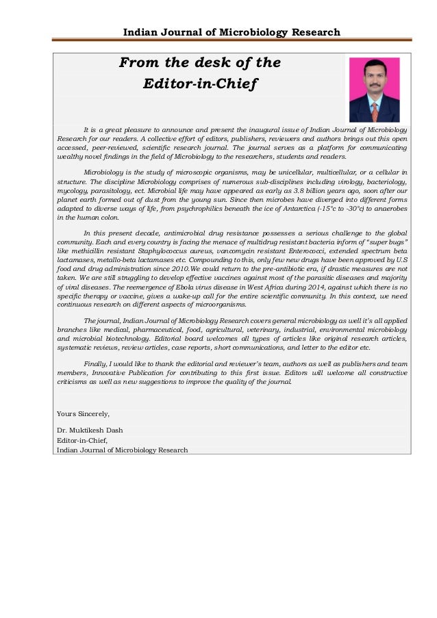 From the desk of the editor in-chief