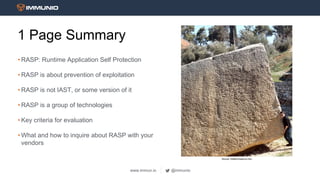 From the Frontline of RASP Adoption | PPT