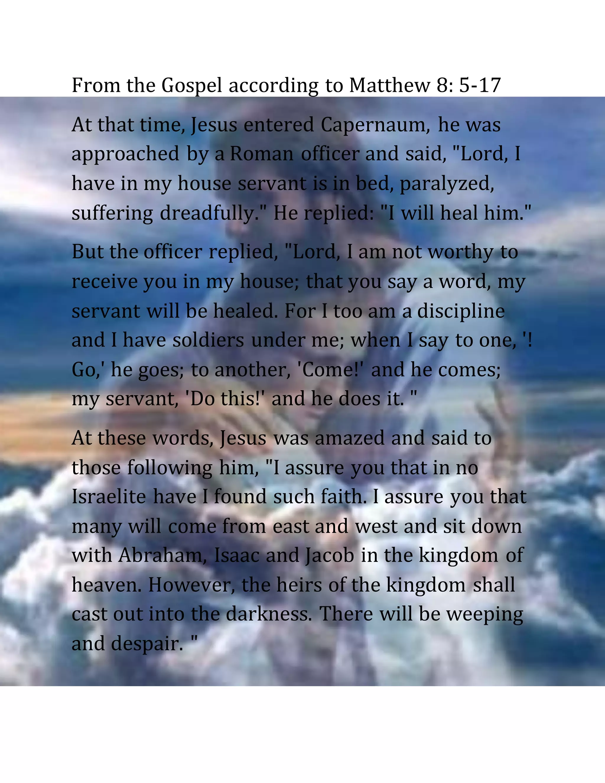FROM THE GOSPEL ACCORDING TO MATTHEW 8., 5, 17 | DOCX