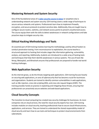 From Theory to Practice: Key Skills Developed in Certified Ethical Hacker (CEH) Training | PDF