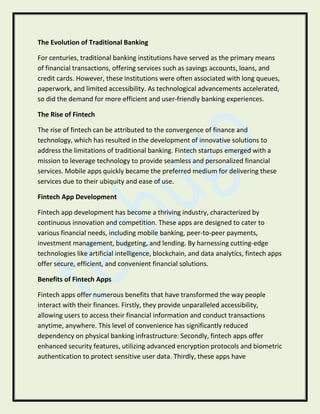 From Traditional Banking to Digital Solutions The Rise of Fintech App ...