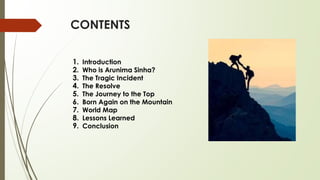 From Tragedy to Triumph. Book review on Born Again on the Mountain | PPTX