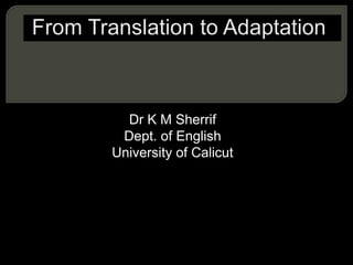 From translation to adaptation | PPTX