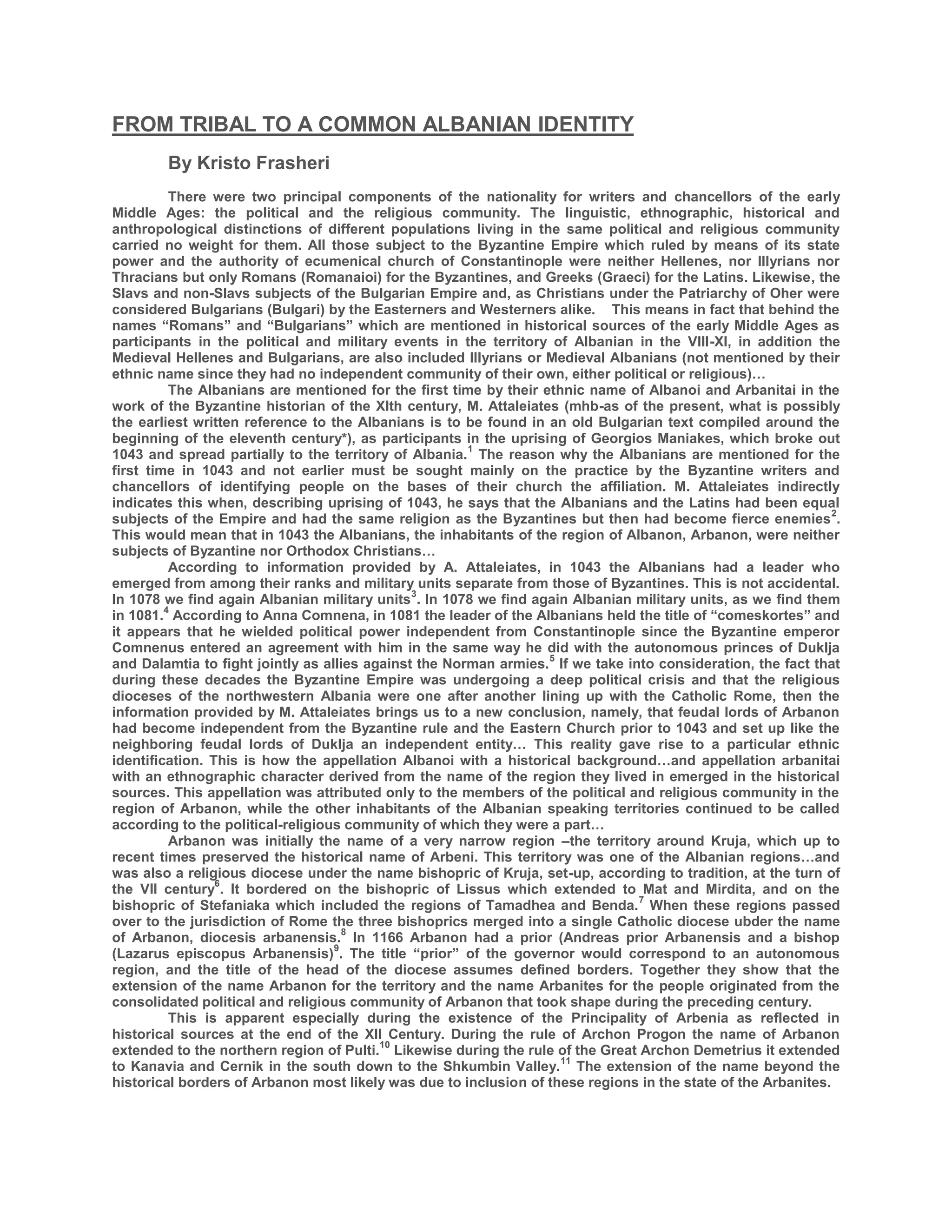 From tribal to a common albanian identity | DOCX