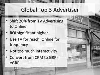 From tv to multiscreen advertising, introducing e grp | PPT