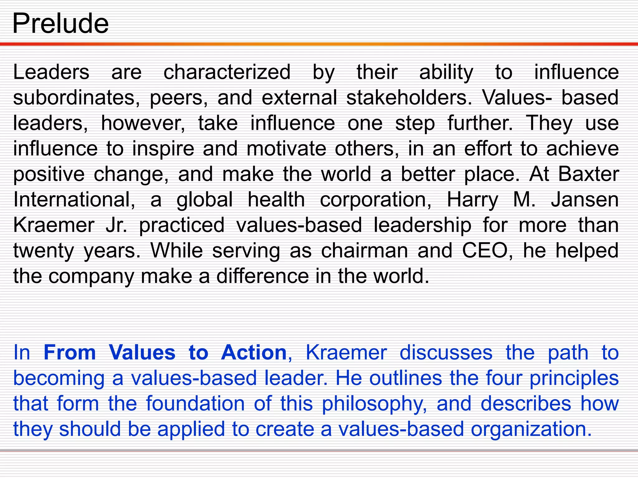 From values to action summary | PDF
