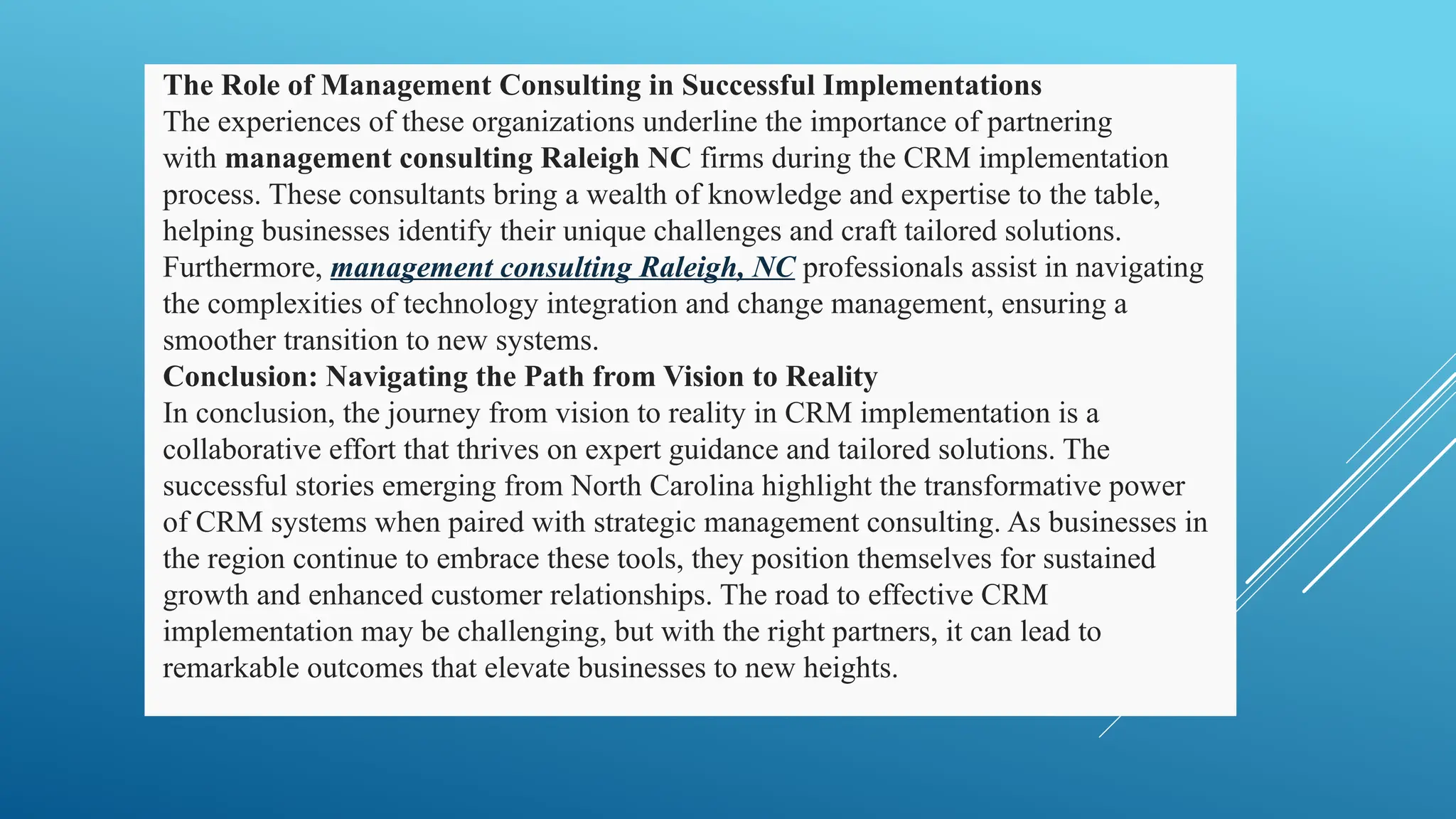 From Vision to Reality: Successful CRM Implementation Stories in NC | PPTX