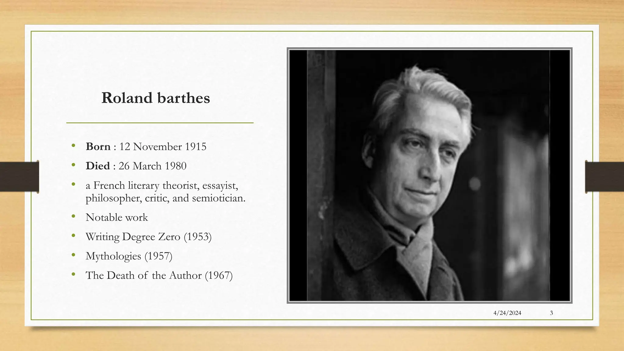 From work to text by Roland barthes in English literature | PPTX