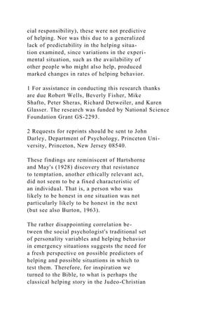 From your reading of the Darley & Batson (1973) study, first ident.docx