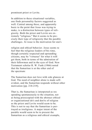 From your reading of the Darley & Batson (1973) study, first ident.docx