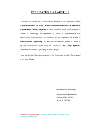 OPTIMAL PLACEMENT OF DISTRIBUTED GENERATION | PDF