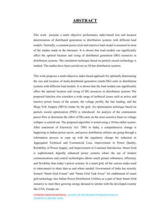 OPTIMAL PLACEMENT OF DISTRIBUTED GENERATION | PDF
