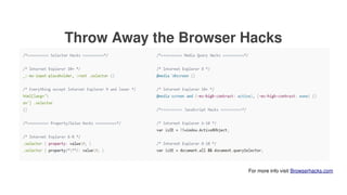 Front-end development after Internet Explorer | PPT