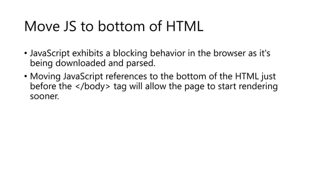 Front End Web Performance Optimization By Bucketsoft Ppt