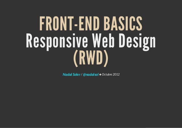 Front End Basics Responsive Web Design