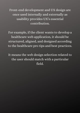 Front end developer responsibilities what does a front-end developer do? | PDF