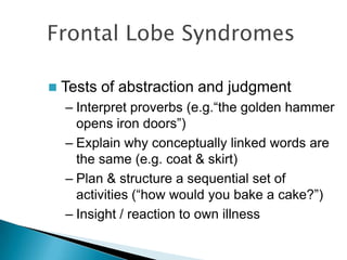 Frontal lobe and its functions | PPTX