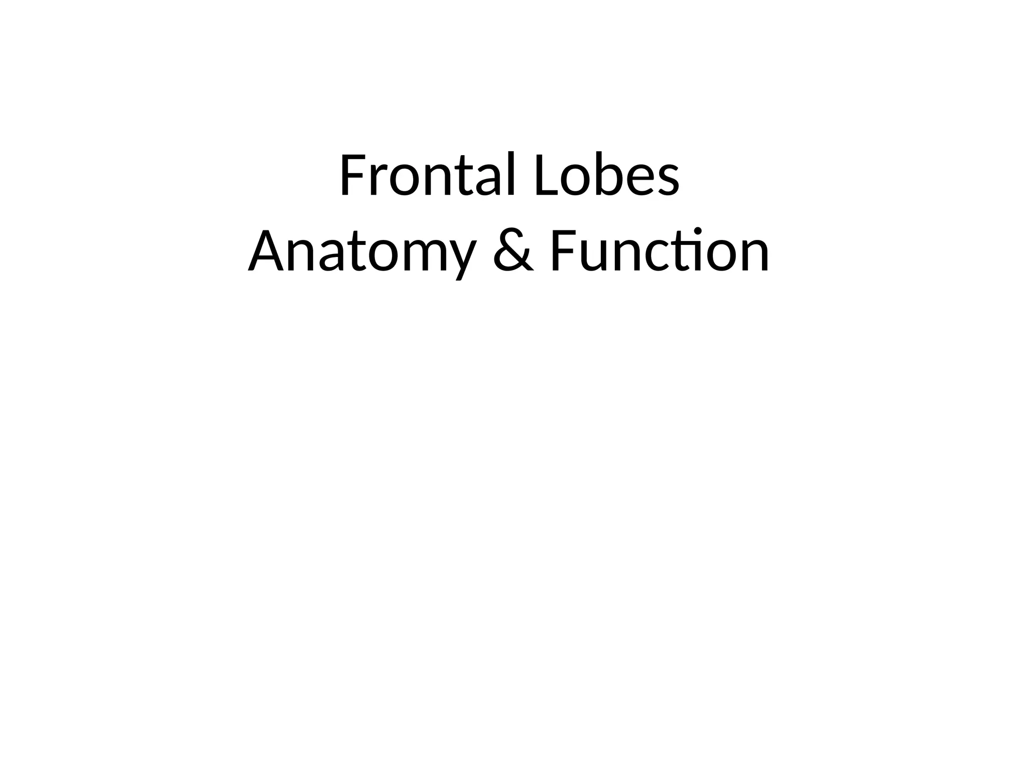 frontal lobe for Neurosurgeons anatomy and physiology | PPTX