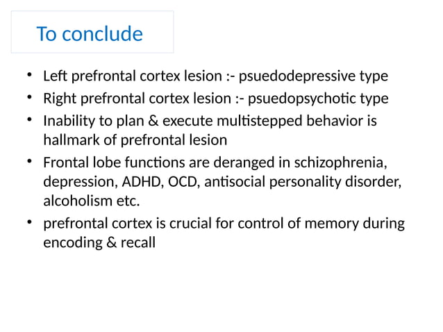 frontal lobe for Neurosurgeons anatomy and physiology | PPT