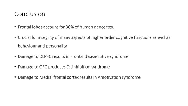 Frontal lobe cognitive functions | PPTX | Brain and Nervous System ...