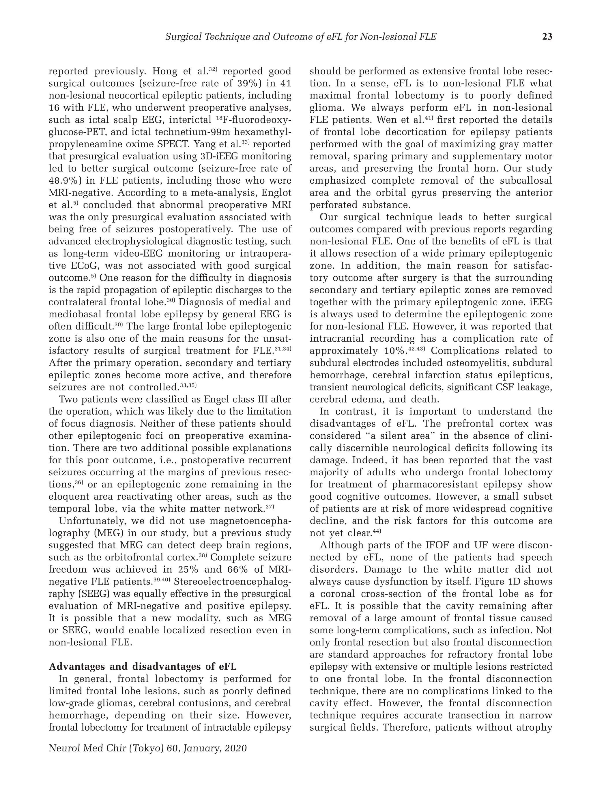 frontal lobectomy.pdf 11 surgical details | PDF