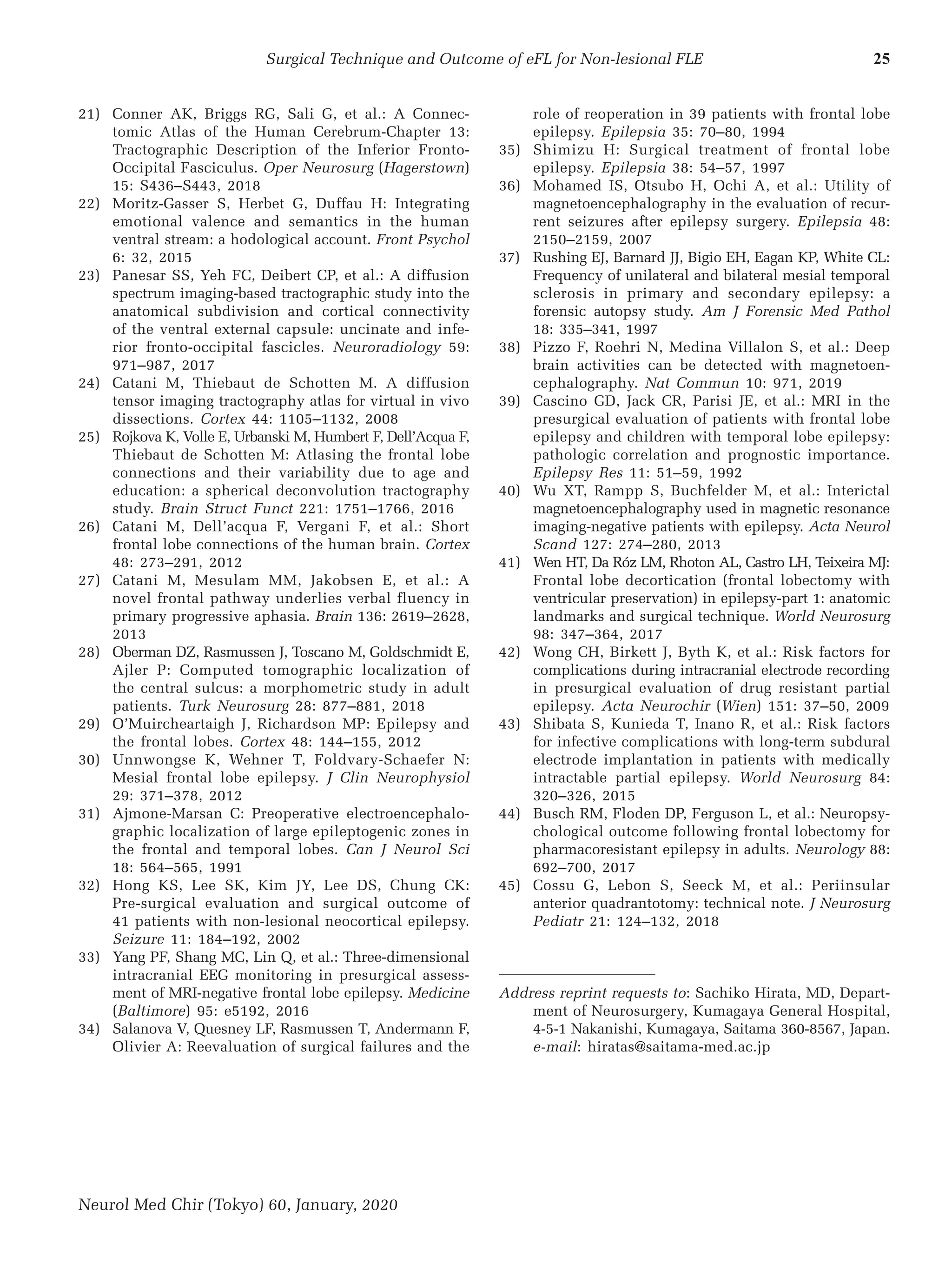 frontal lobectomy.pdf 11 surgical details | PDF