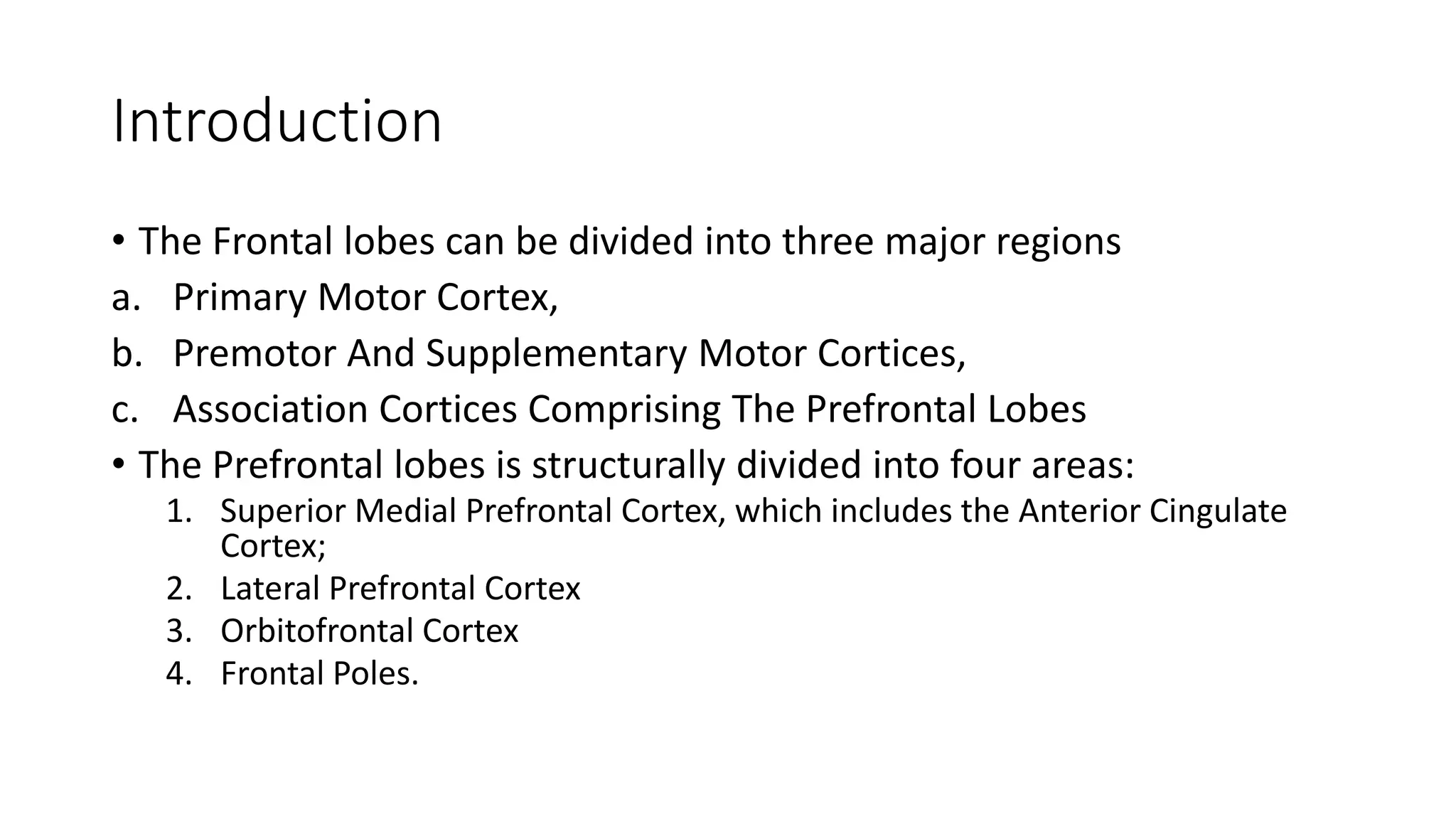 Frontal lobe & subcortical circuits | PPTX
