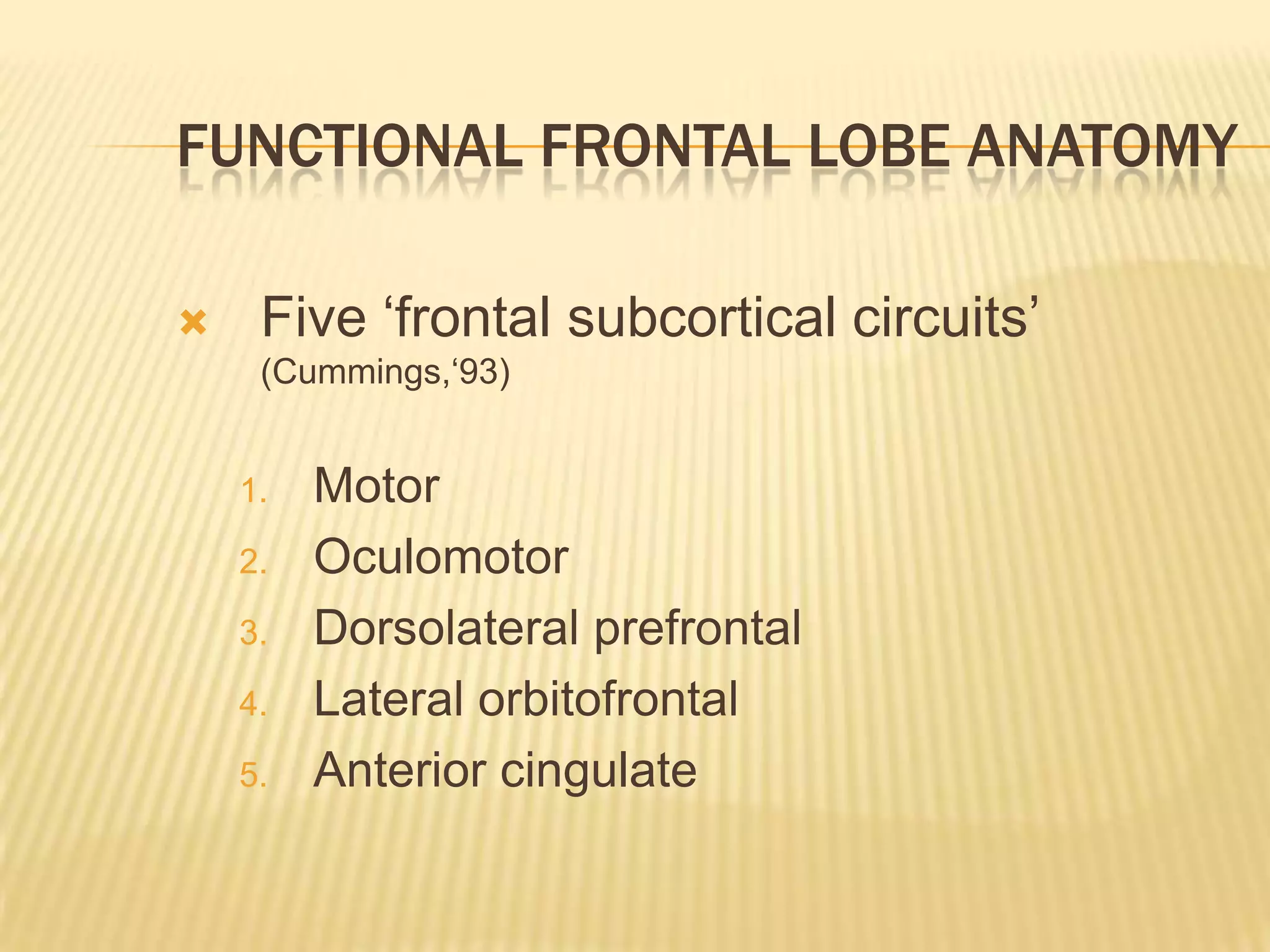 Frontal lobe syndromes | PPTX