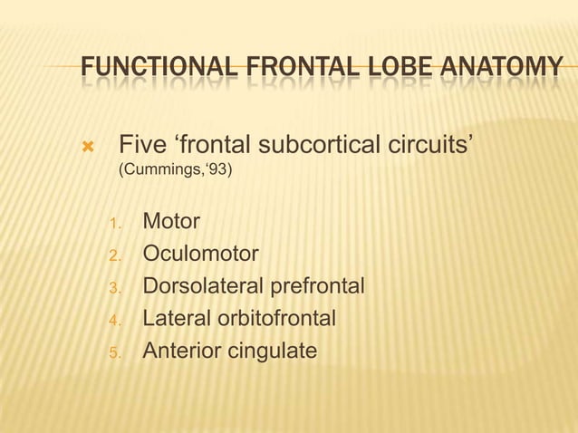 Frontal lobe syndromes | PPTX | Brain and Nervous System Disorders ...