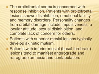Frontal lobe syndromes | PPTX