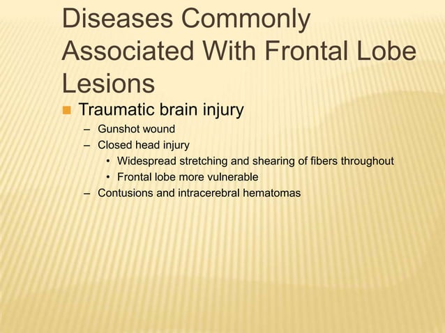 Frontal lobe syndromes | PPTX | Brain and Nervous System Disorders ...