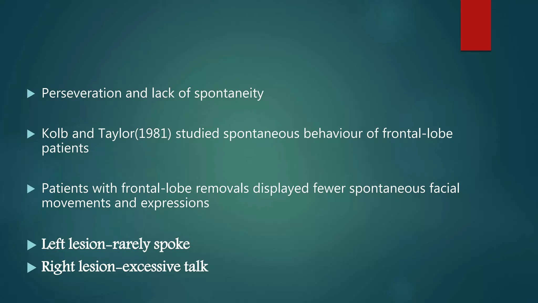 Frontal lobe syndromes | PPTX