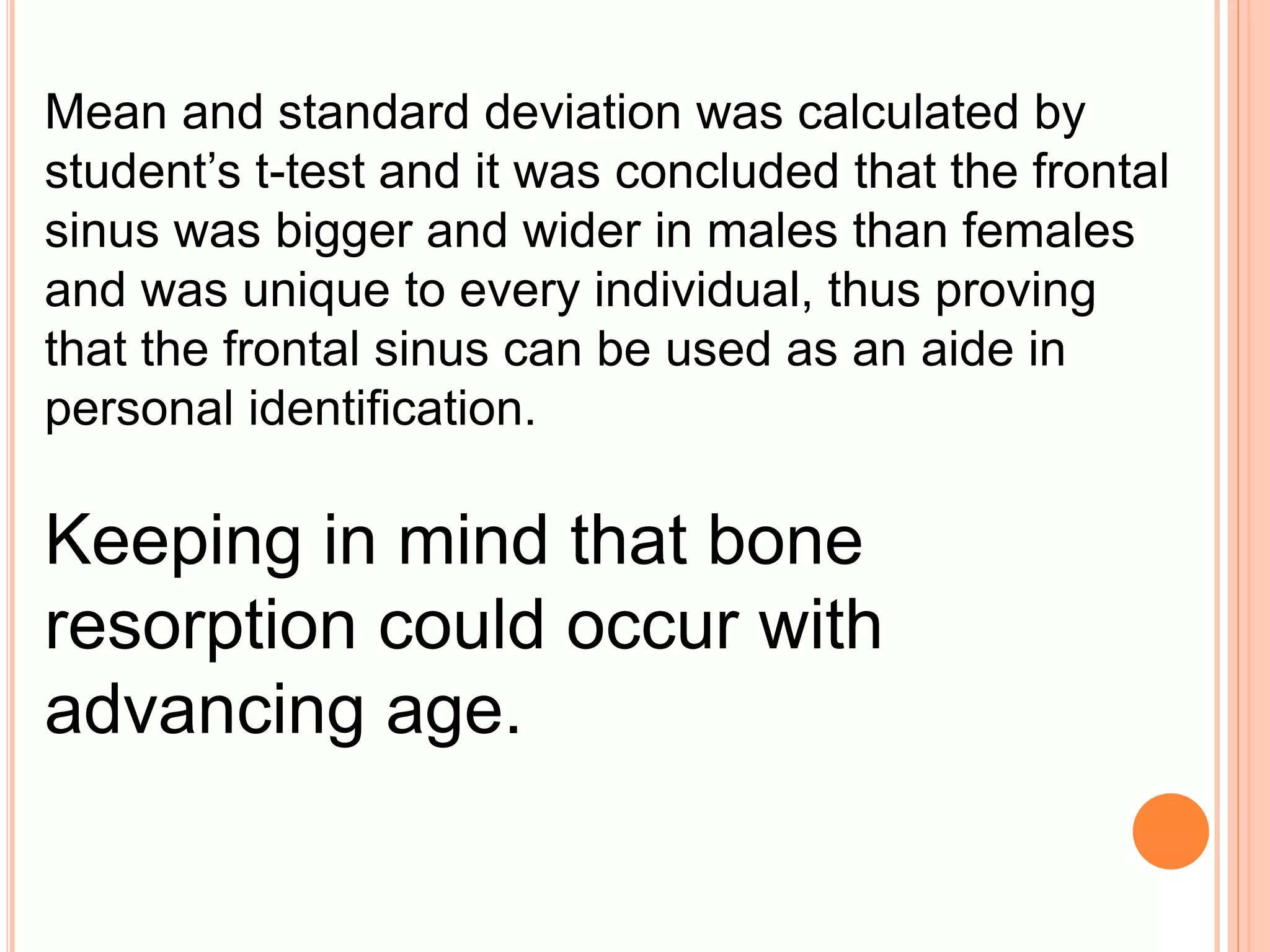 Frontal sinus as a tool in identification | PPTX