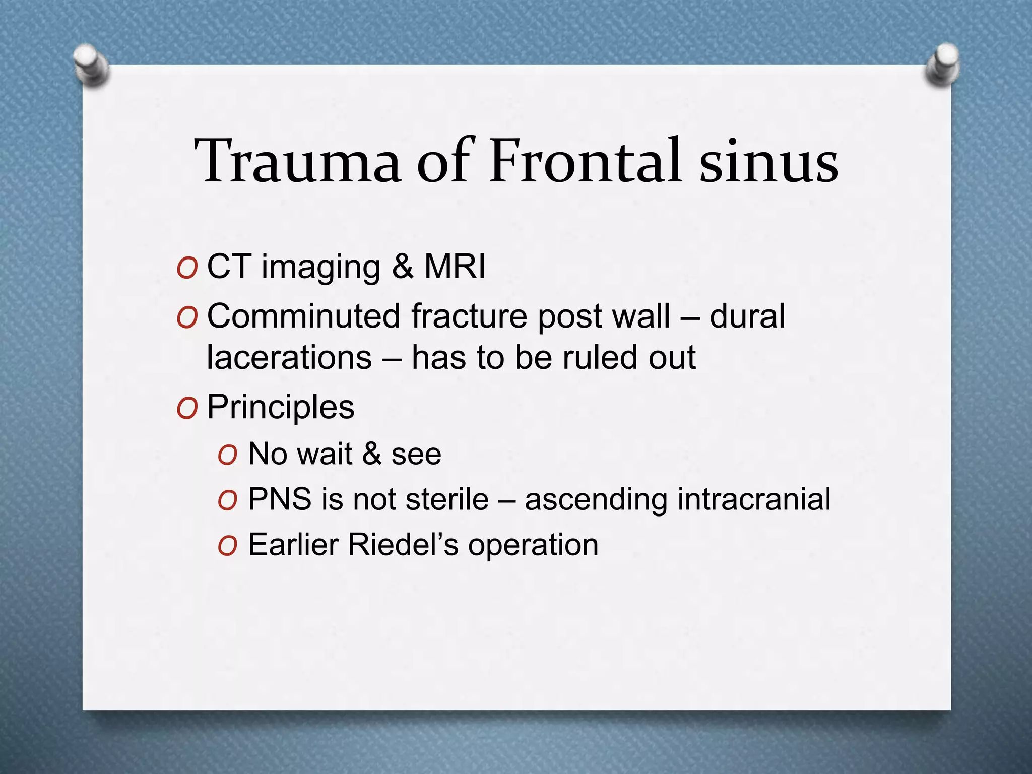 Frontal sinus procedures | PPTX