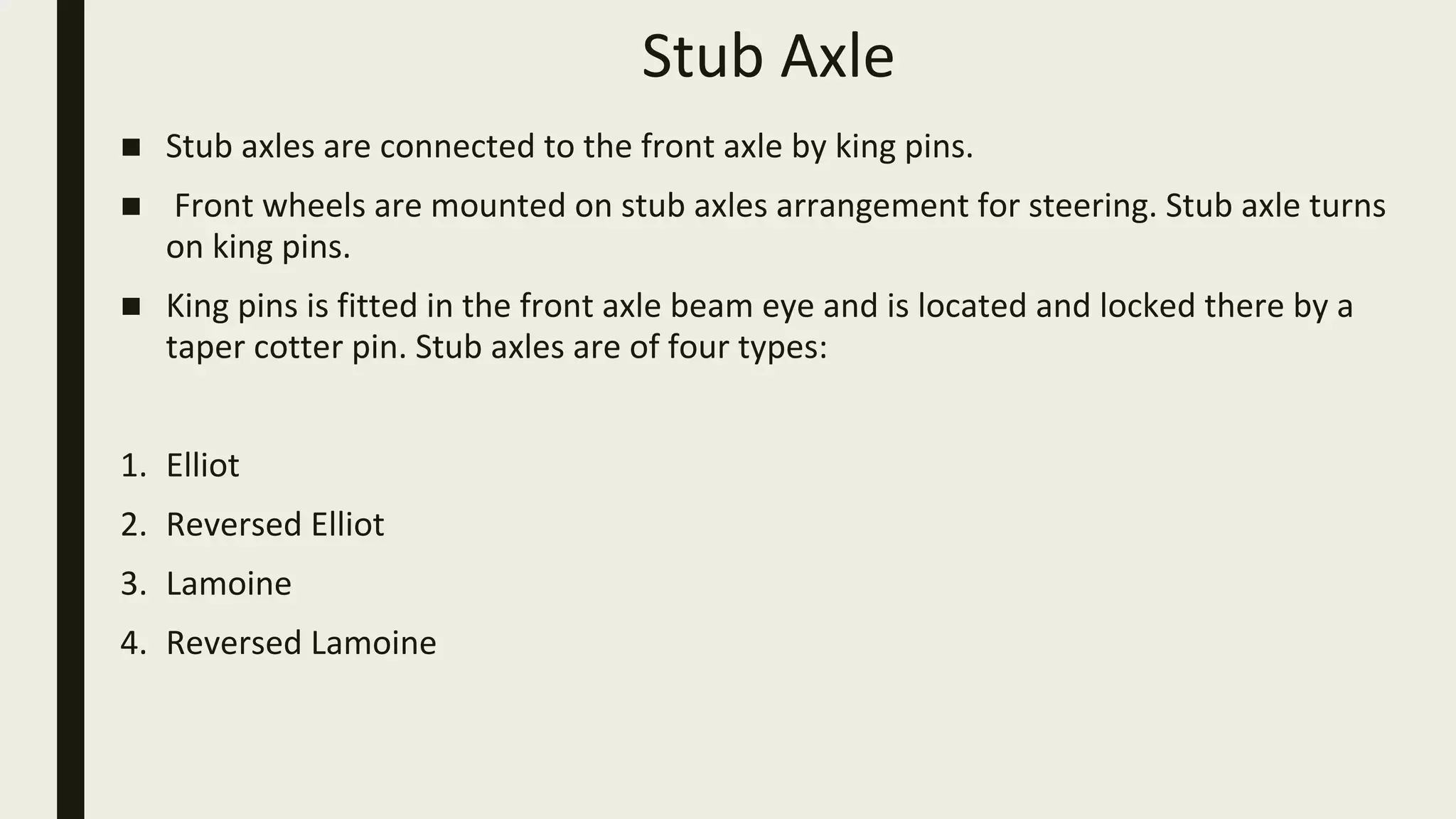 Front axle and steering system | PPT