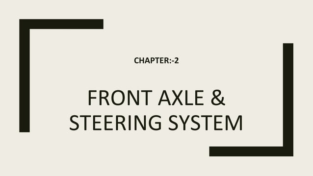 Front axle and steering system | PPT