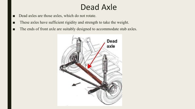 Front axle and steering system